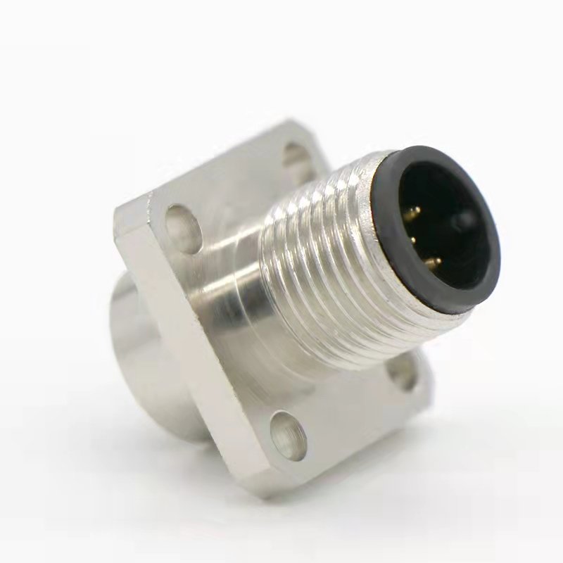 Flange Plate Welding Wire Type Fixed Plate End M12 Circular Connector ...