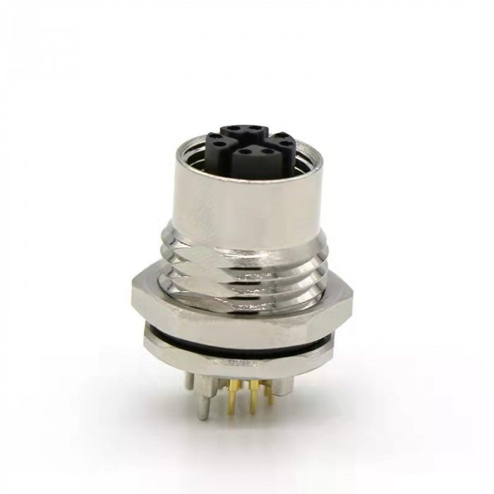 M12 Connector x Code 8p Female Power Equipment Fixed Socket Pcb ...